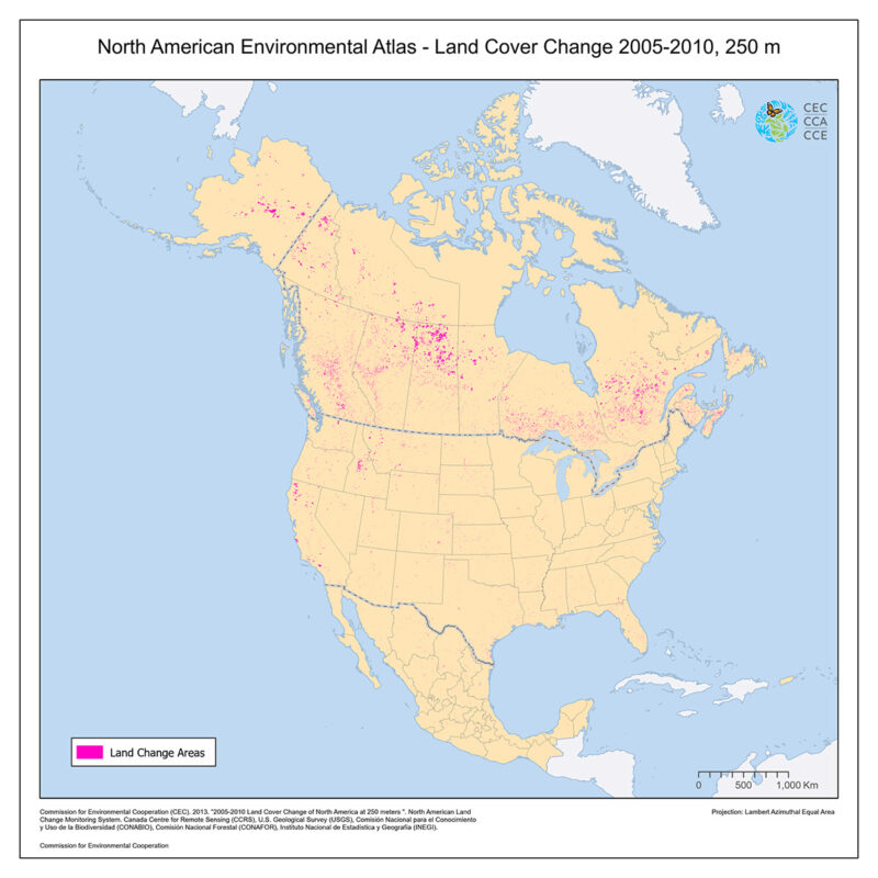 Land Cover Change, 2005-2010 (MODIS, 250m)